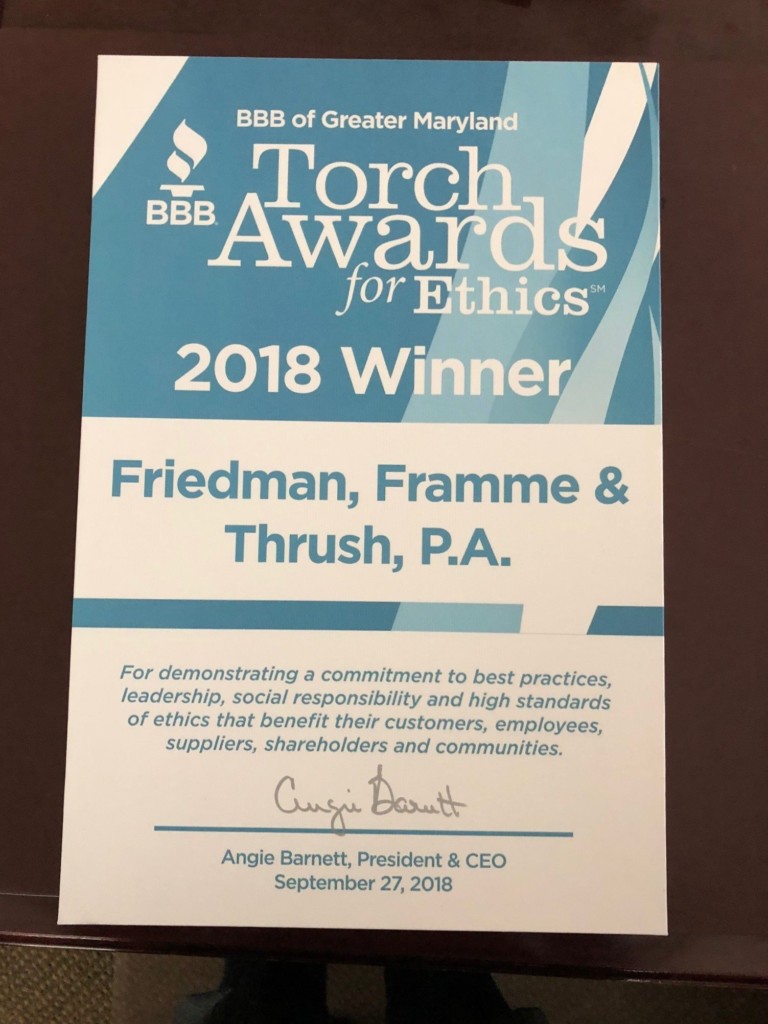 FFT Law is the 2018 Better Business Bureau Torch Award Winner ...